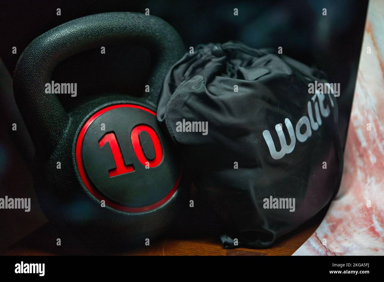 Fitness Kettle bell weight training equipment for men and women Stock ...