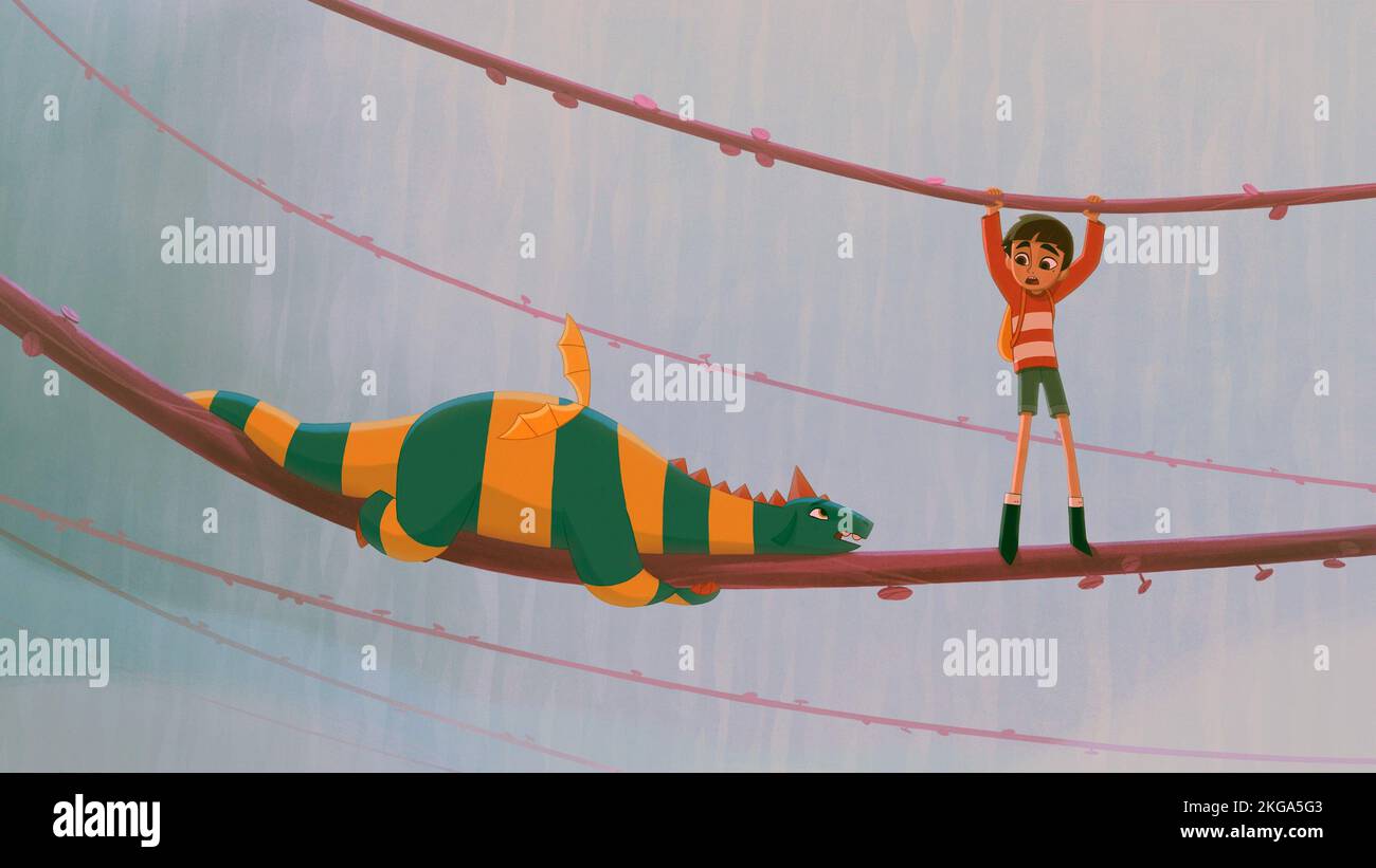 MY FATHER'S DRAGON, from left: Boris the Dragon (voice: Gaten Matarazzo ...