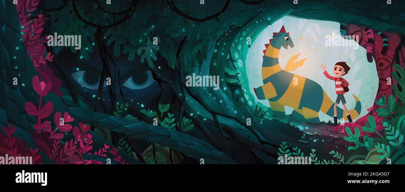 MY FATHER'S DRAGON, from left: Boris the Dragon (voice: Gaten Matarazzo ...