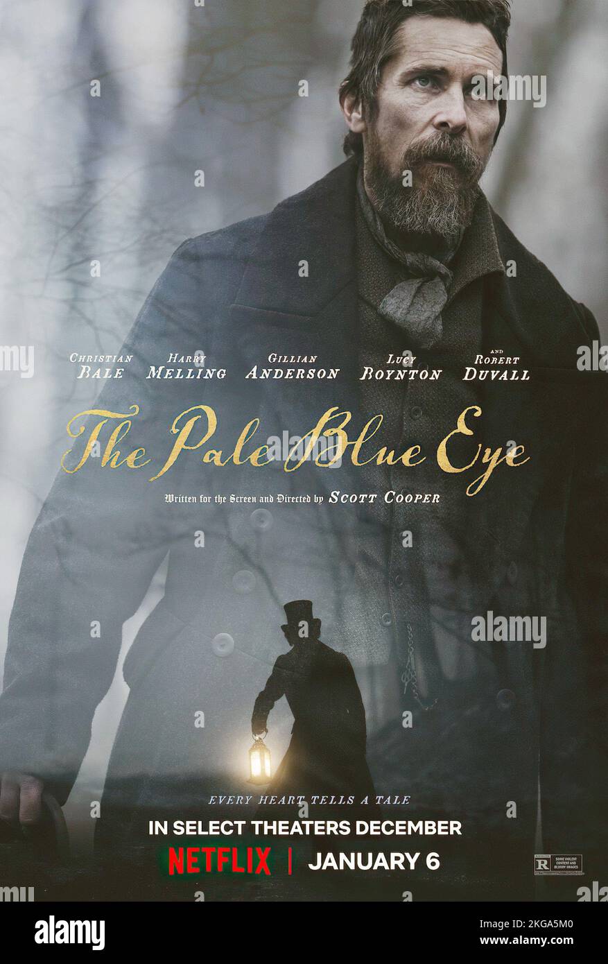 THE PALE BLUE EYE, US poster, Christian Bale, 2022. © Netflix /Courtesy ...