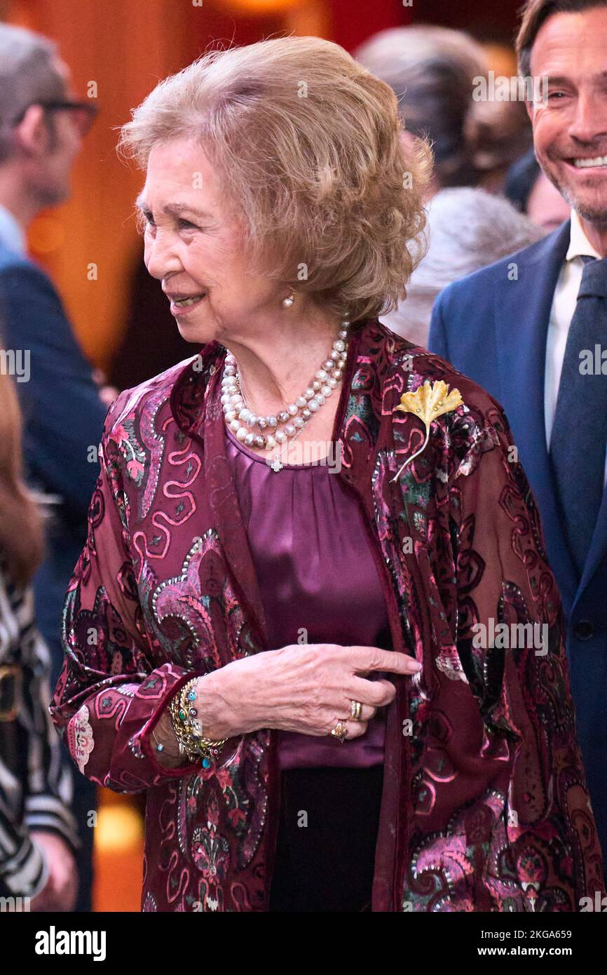Madrid, Madrid, Spain. 22nd Nov, 2022. The former Queen Sofia attends ...