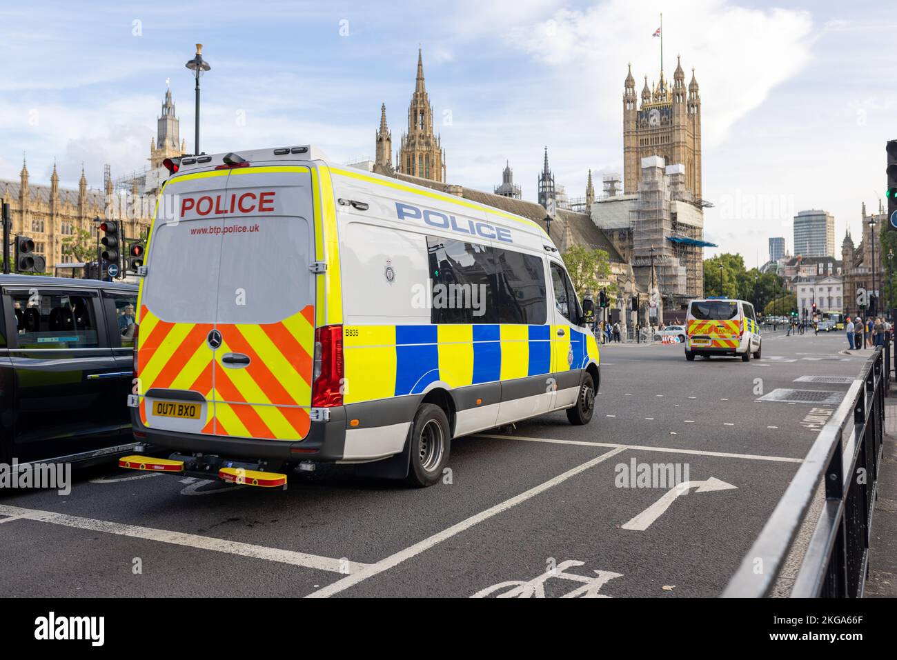 London, UK - September 11 2022 - A view of a police van in London city ...