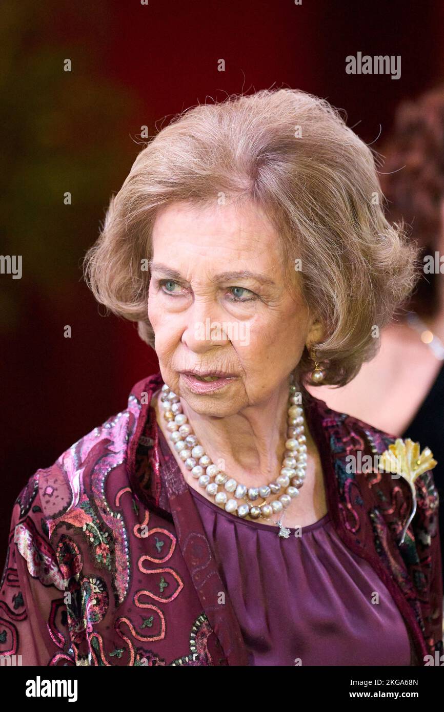 Madrid, Madrid, Spain. 22nd Nov, 2022. The former Queen Sofia attends ...