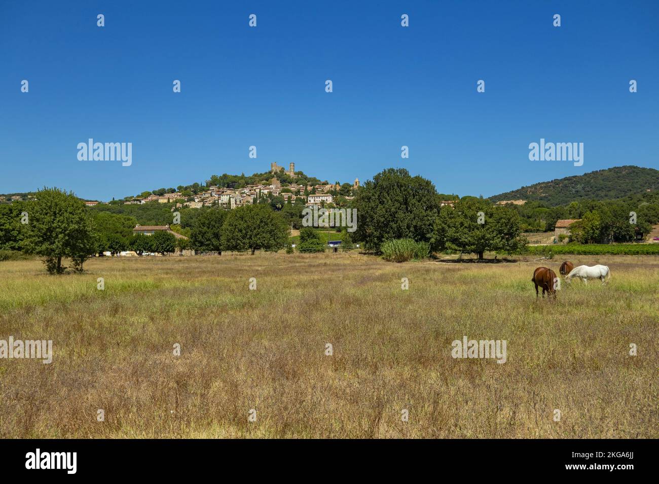 Grimaud, french medieval village of the French Riviera Stock Photo - Alamy