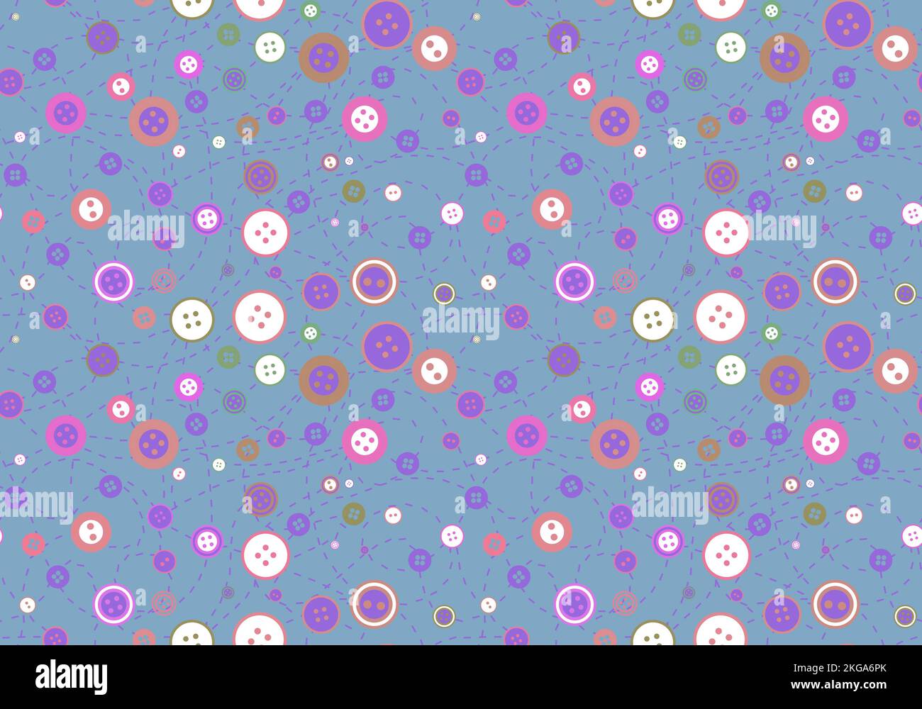 Cartoon sewing seamless buttons and scissors and pins pattern for ...