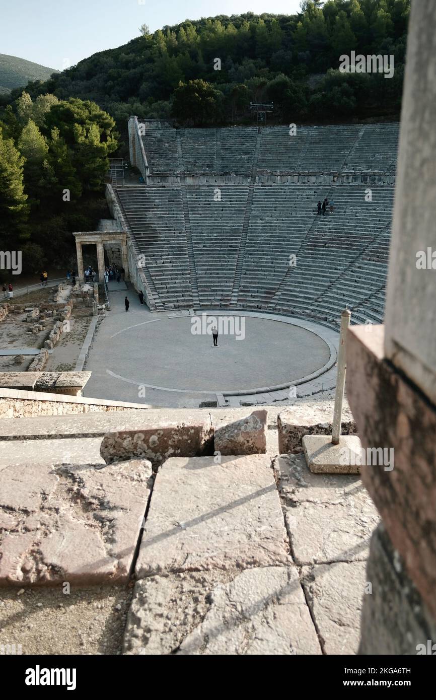Epidavrous in Greece. Ancient ampitheatre Stock Photo - Alamy
