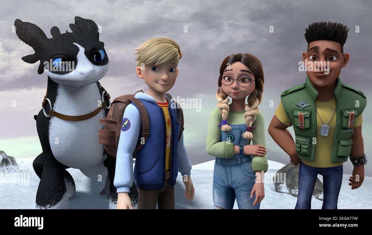 DRAGONS: THE NINE REALMS, from left: Thunder, Tom Kullersen (voice ...