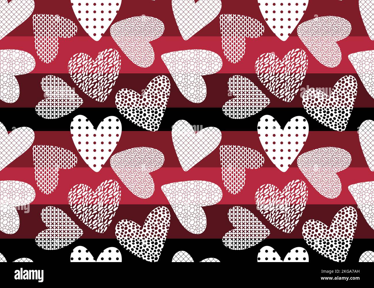 Valentines hearts seamless cartoon pattern for wrapping and kids ...