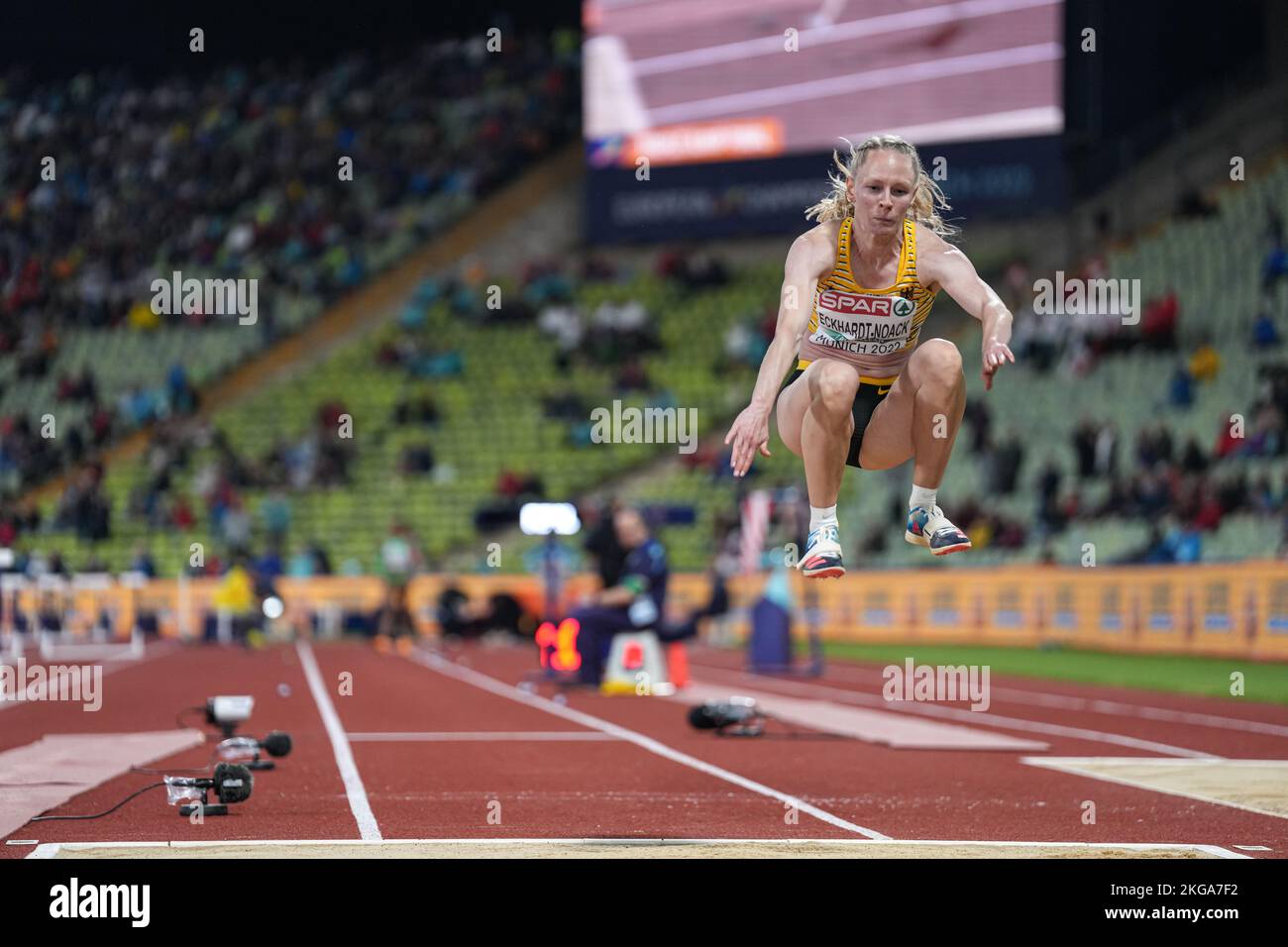 Neele Eckhardt participating in the long jump of the European Athletics ...