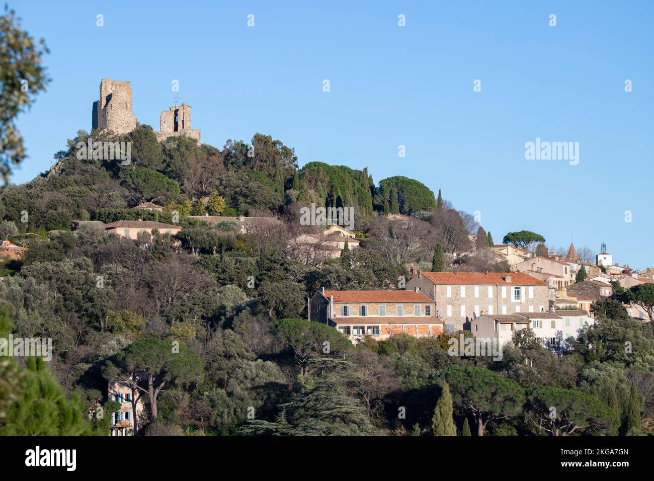 Grimaud, french medieval village of the French Riviera Stock Photo - Alamy