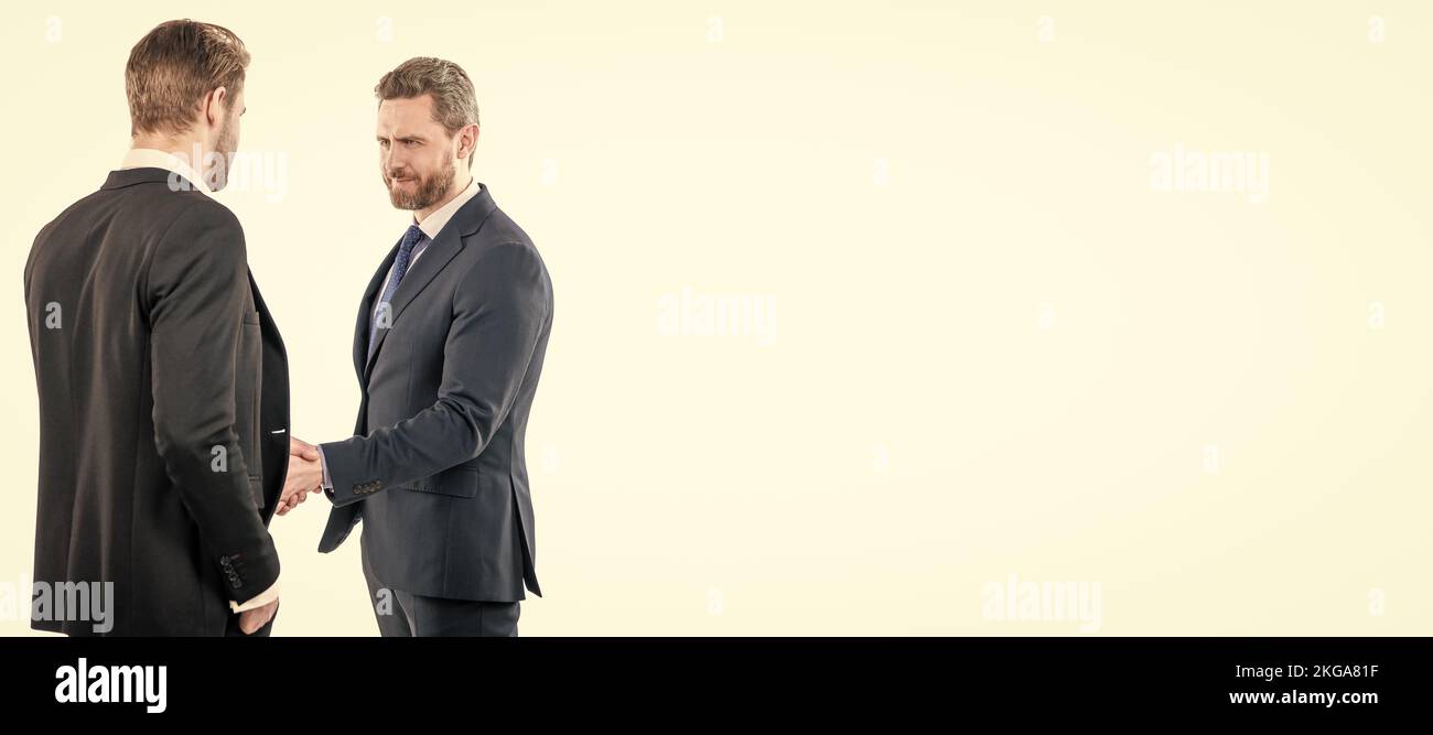 businessmen on meeting. boss and employee. partners after business deal ...