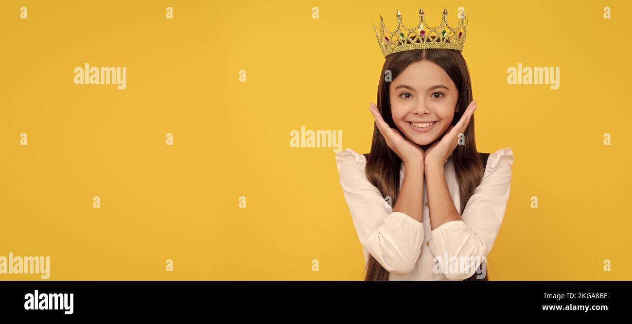 expressing smug. arrogant princess in tiara. proud teen girl smiling ...