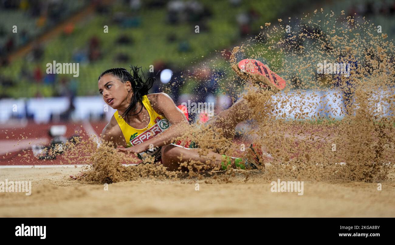Dovilė Kilty participating in the long jump of the European Athletics ...