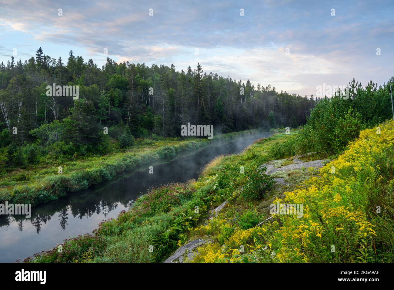 Junction Creek at dawn, Greater Sudbury, Ontario, Canada Stock Photo ...