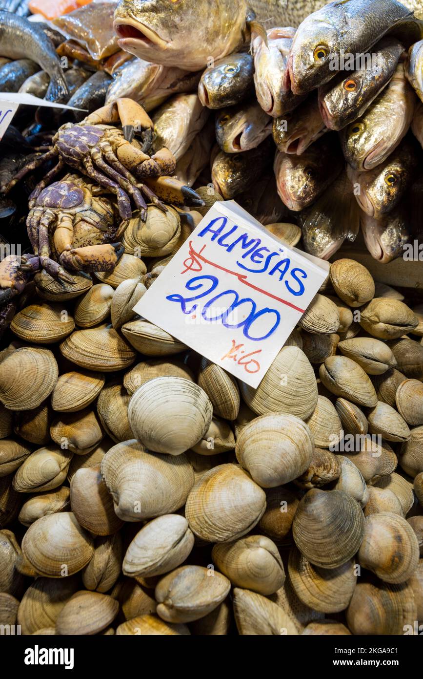 Seafood at the Central Market (Mercado Central) in Santiago de Chile ...