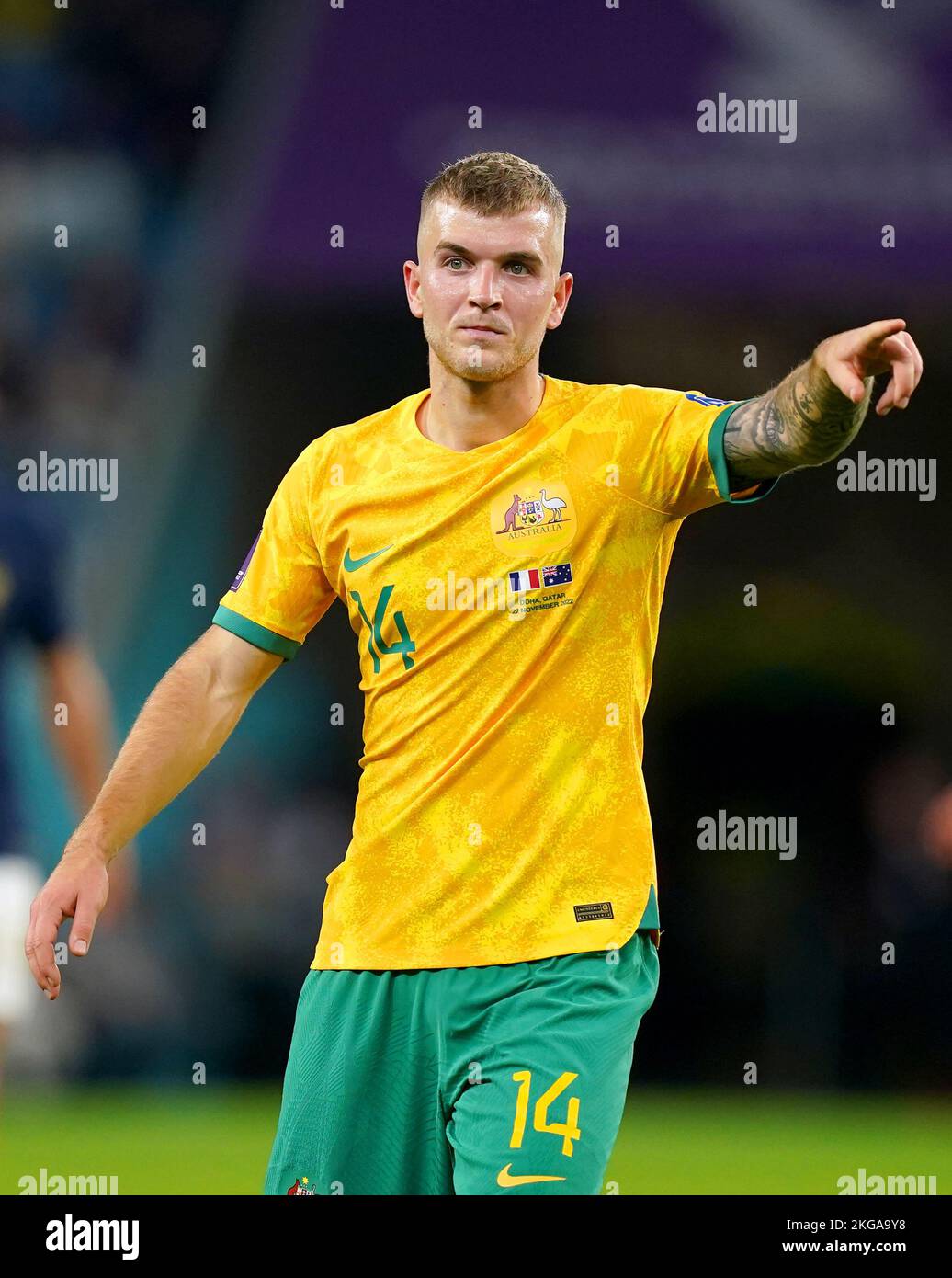 Australia's Riley Mcgree during the FIFA World Cup Group D match at Al ...