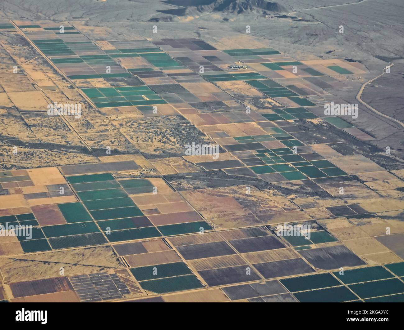 Arizona, USA, 11th November, 2022 Aerial view over the deserts and ...