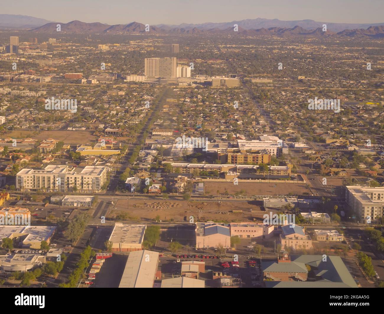 Arizona, USA, 11th November, 2022 Aerial view over Garfield in the ...