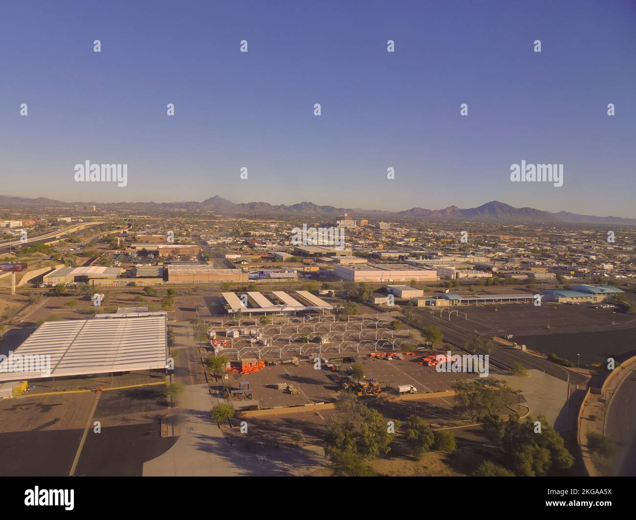 Arizona, USA, 11th November, 2022 Aerial view over Garfield in the ...