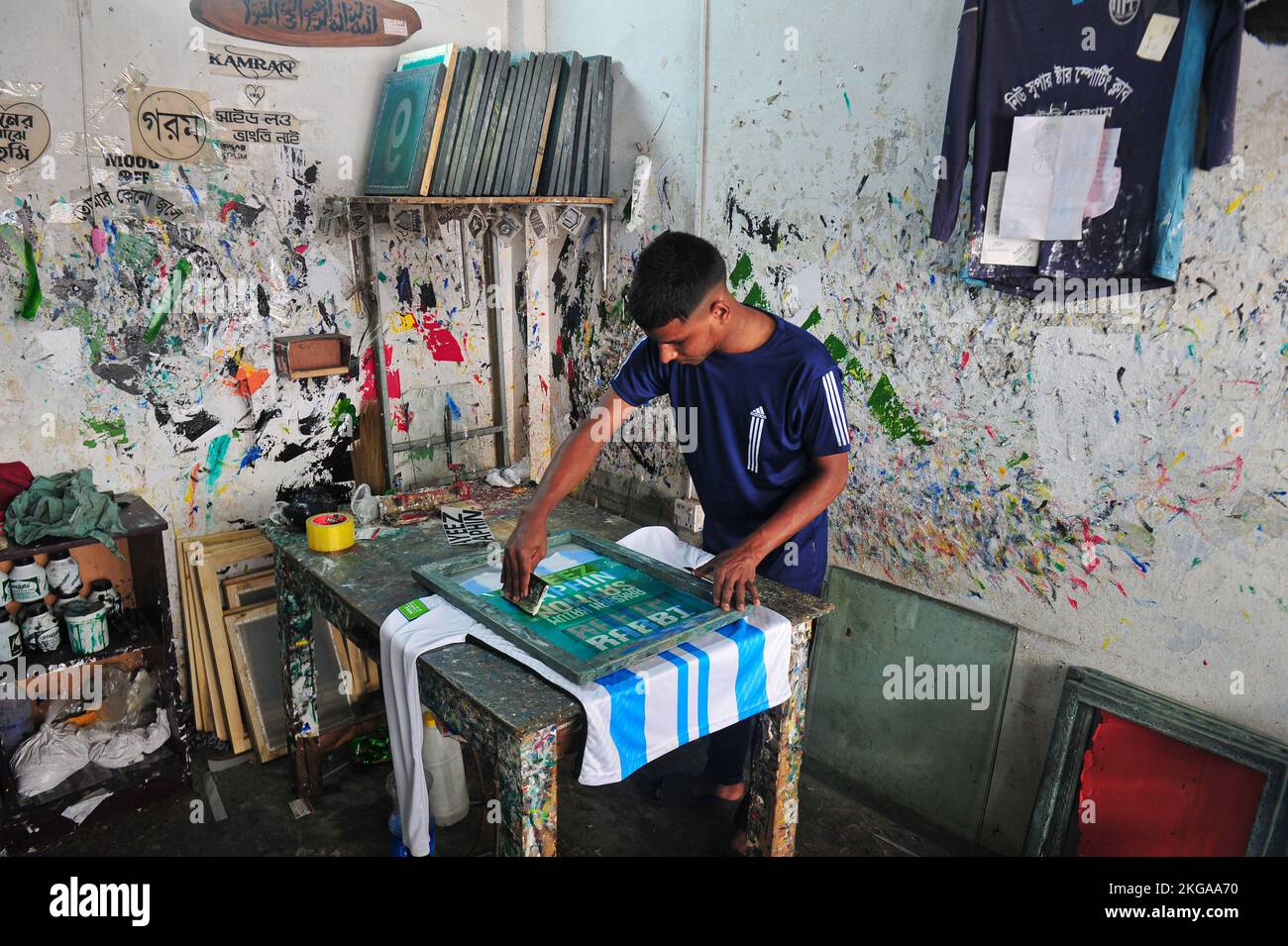 20 Nov 2022 in Sylhet, Bangladesh: A Bangladeshi print vendor ...