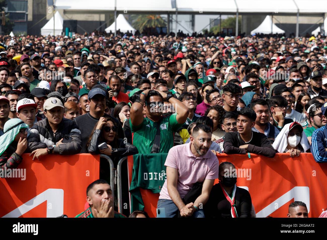 November 22, 2022, Mexico City, Mexico: Fans attend FIFA Fan Fest at ...