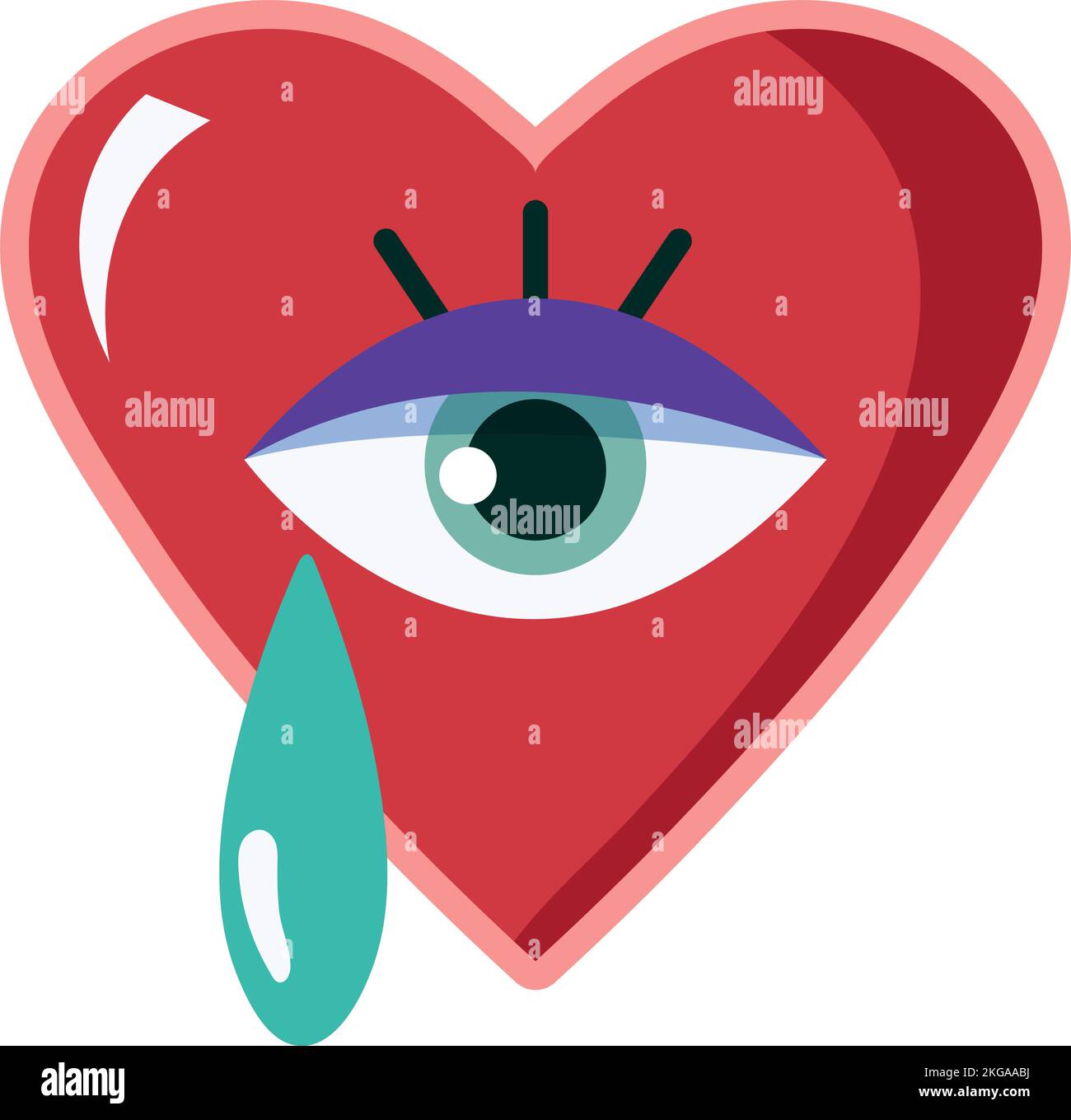 red heart with eye Stock Vector Image & Art - Alamy