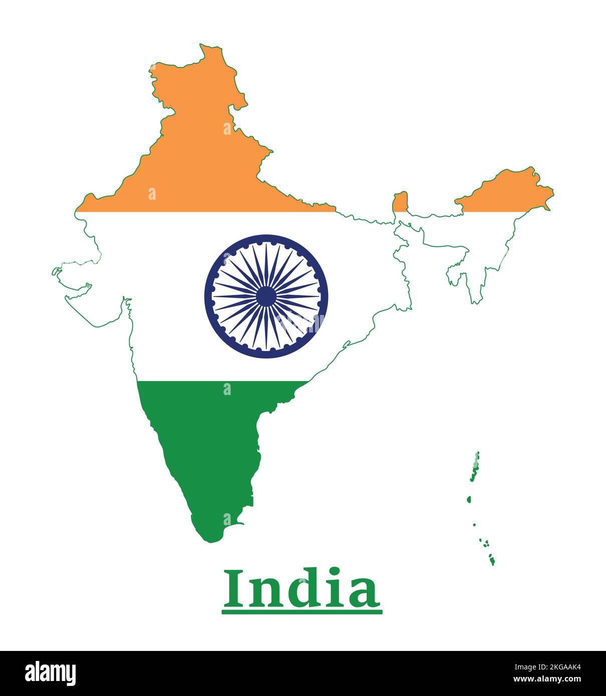 A vector illustration of India flag map Stock Vector Image & Art - Alamy