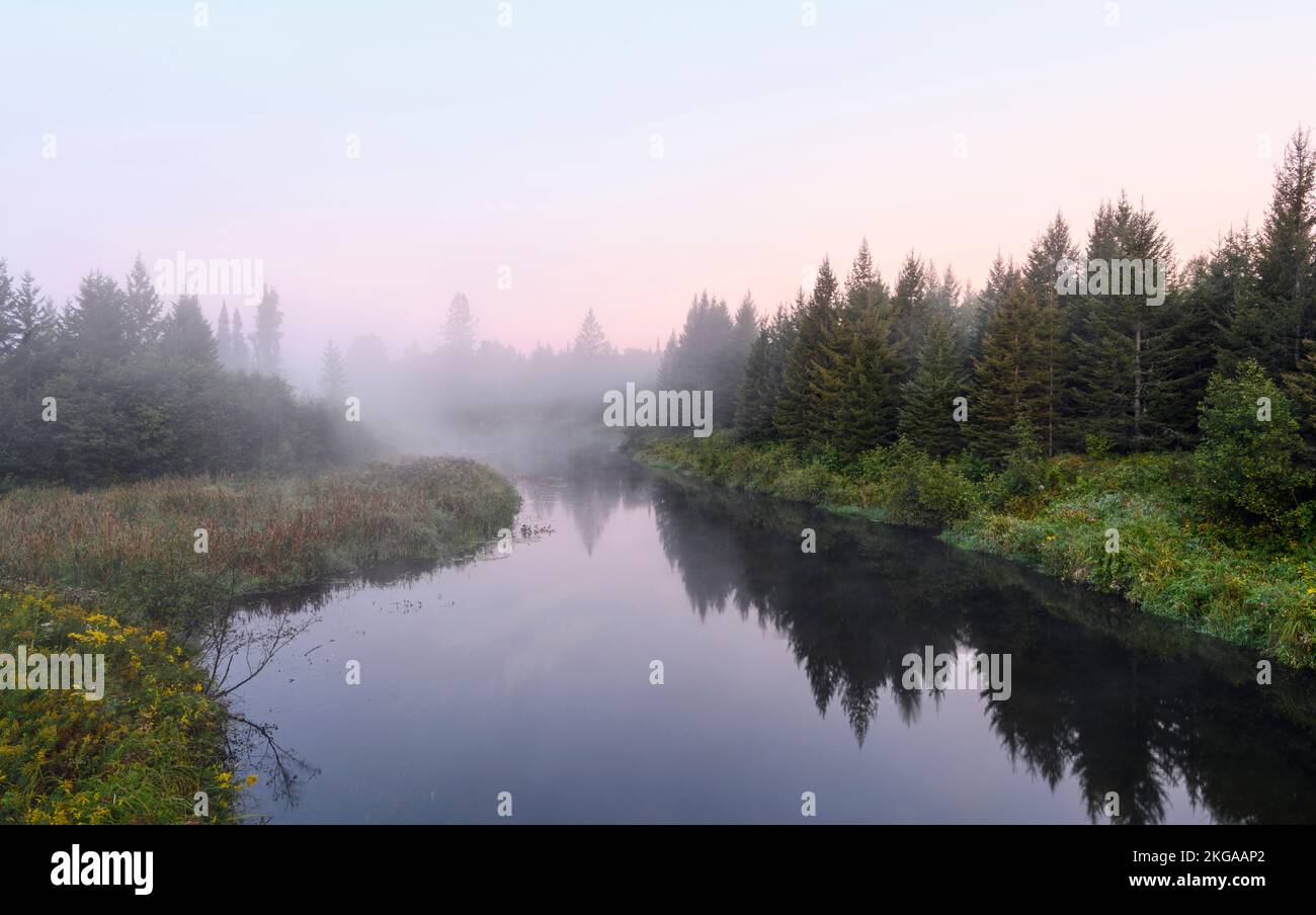 Sunrise skies over Junction Creek, Greater Sudbury, Ontario, Canada ...