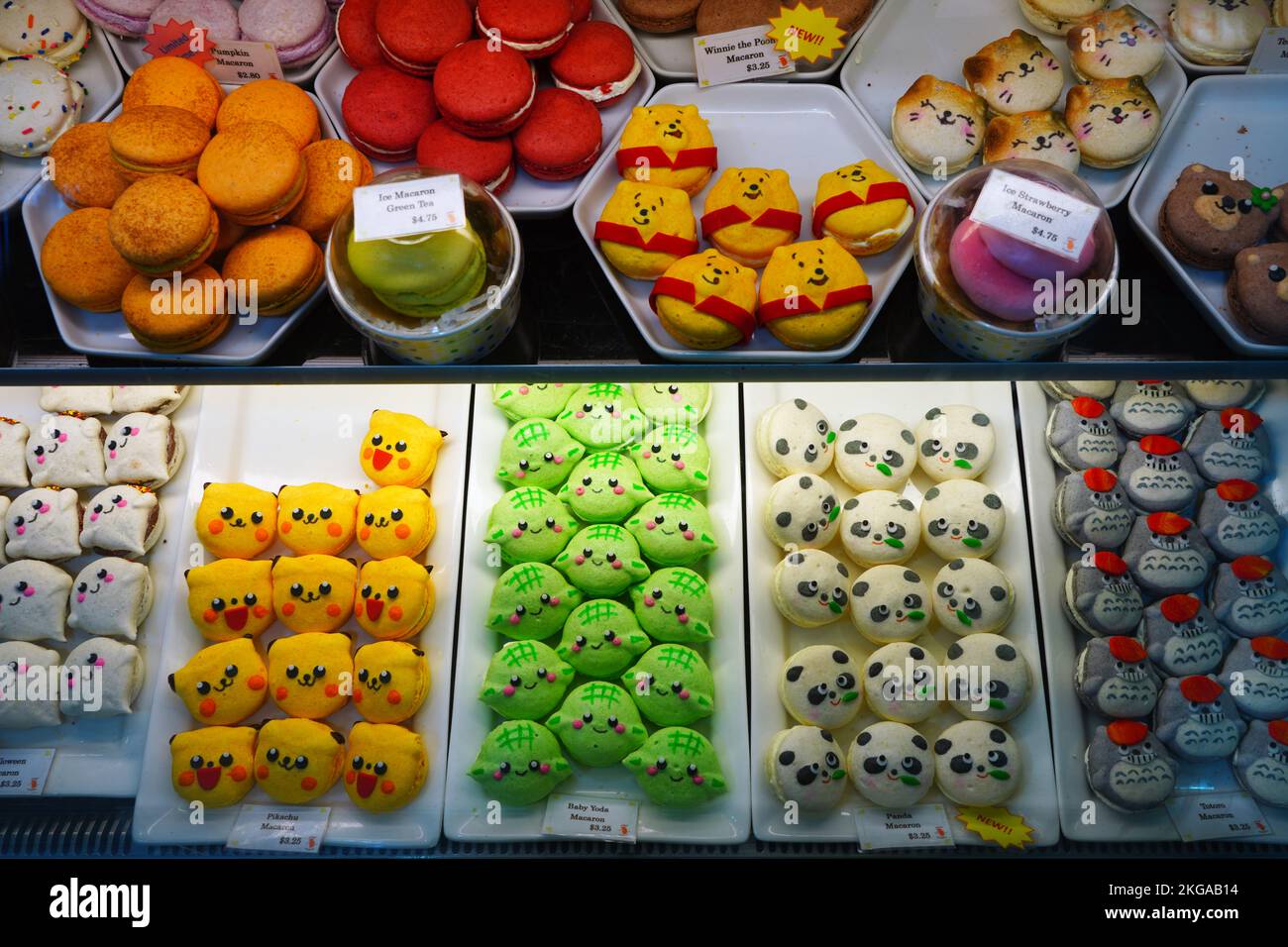 EDGEWATER, NJ -6 NOVEMBER 2022- View of colorful macaron cookies shaped ...