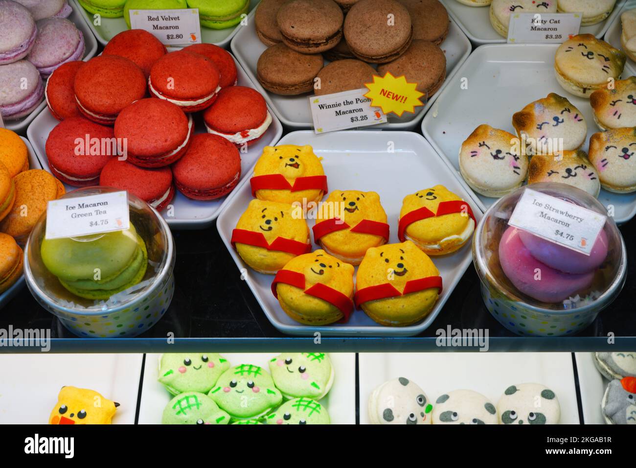 EDGEWATER, NJ -6 NOVEMBER 2022- View of colorful macaron cookies shaped ...