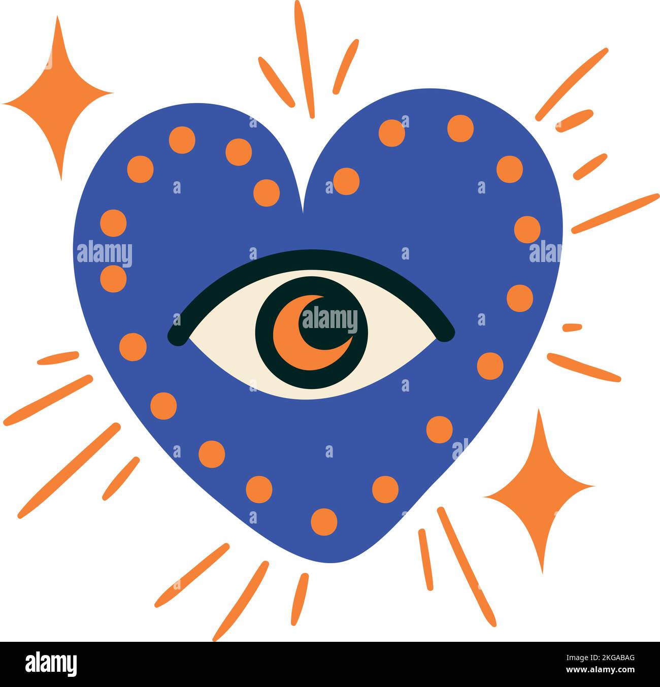 heart with eye and moon Stock Vector Image & Art - Alamy