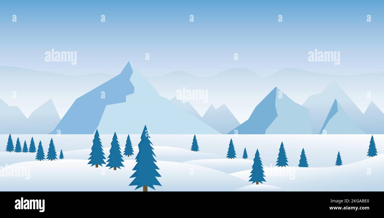 Gorgeous snowy mountain landscape. Winter Mountains landscape with ...