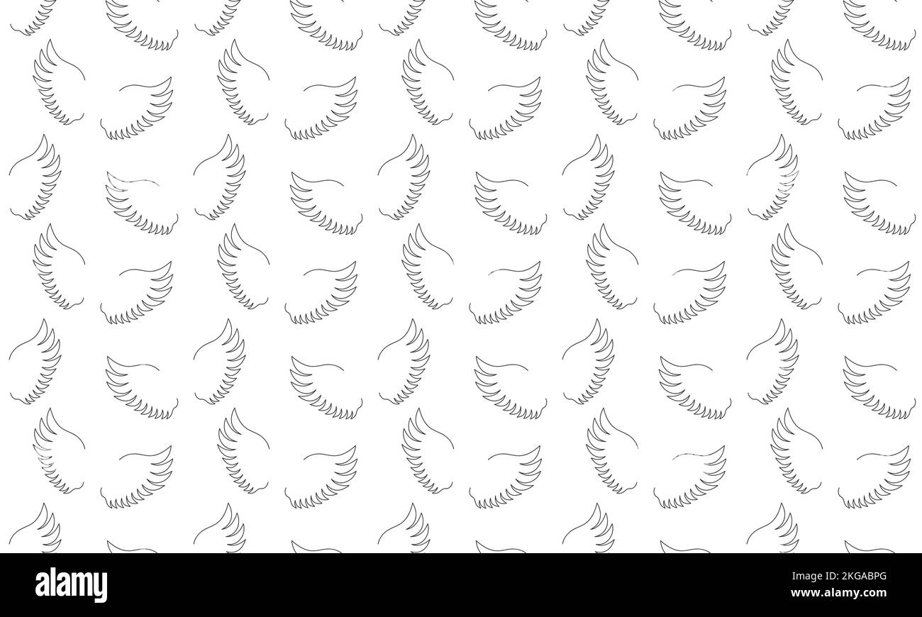 Flying angel or bird wings seamless pattern. Freedom or spirit concept ...