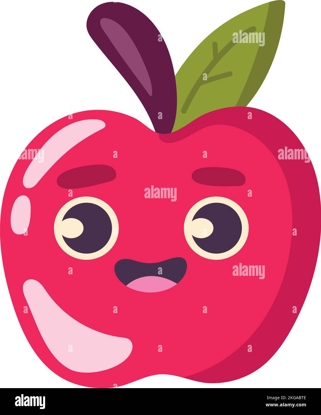 fresh apple kawaii Stock Vector Image & Art - Alamy