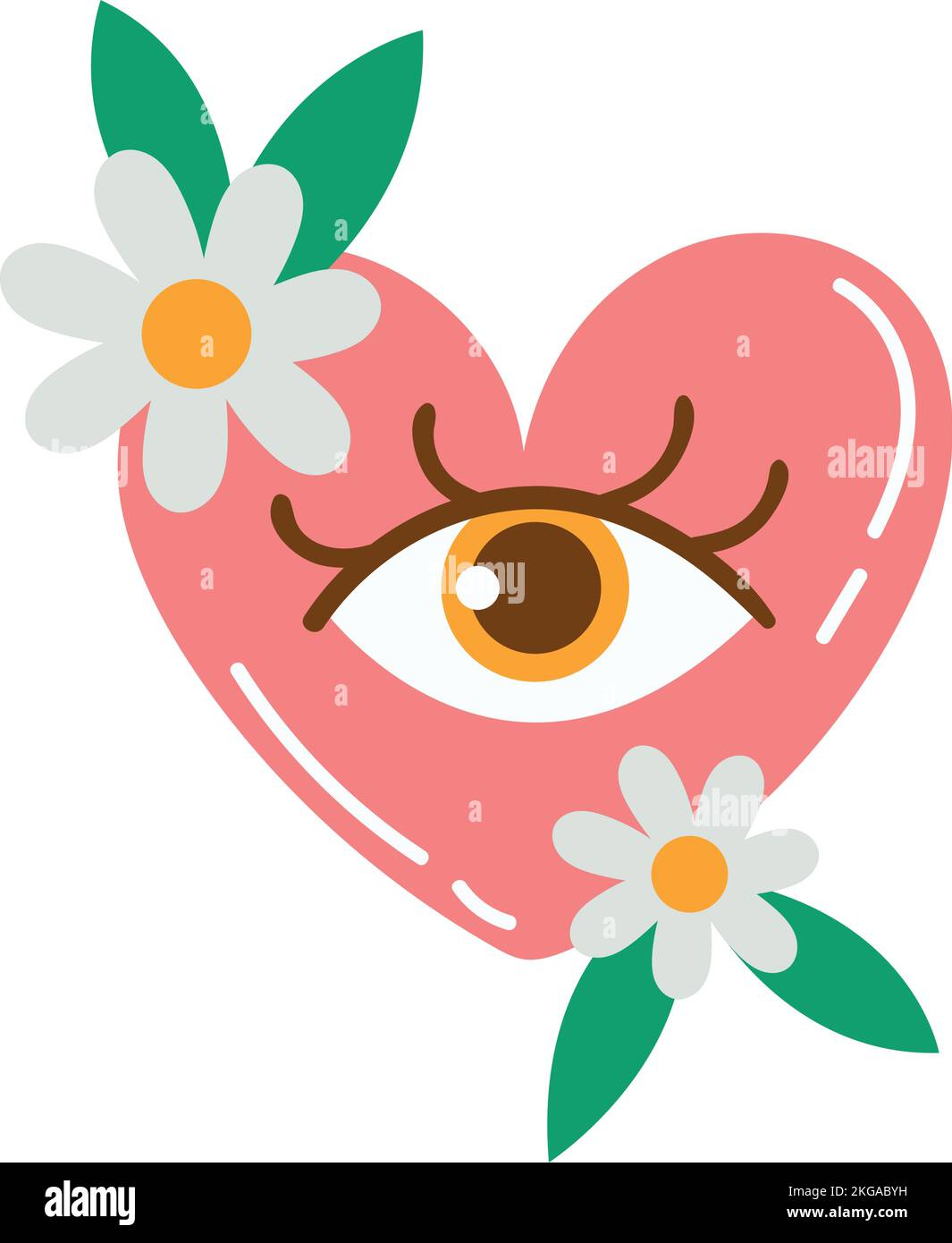 heart with eye and flowers Stock Vector Image & Art - Alamy