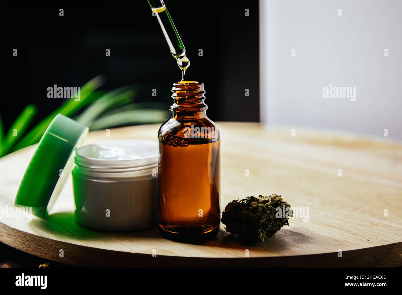Glass bottle for marijuana oil, cosmetics with pipette. Cream and ...