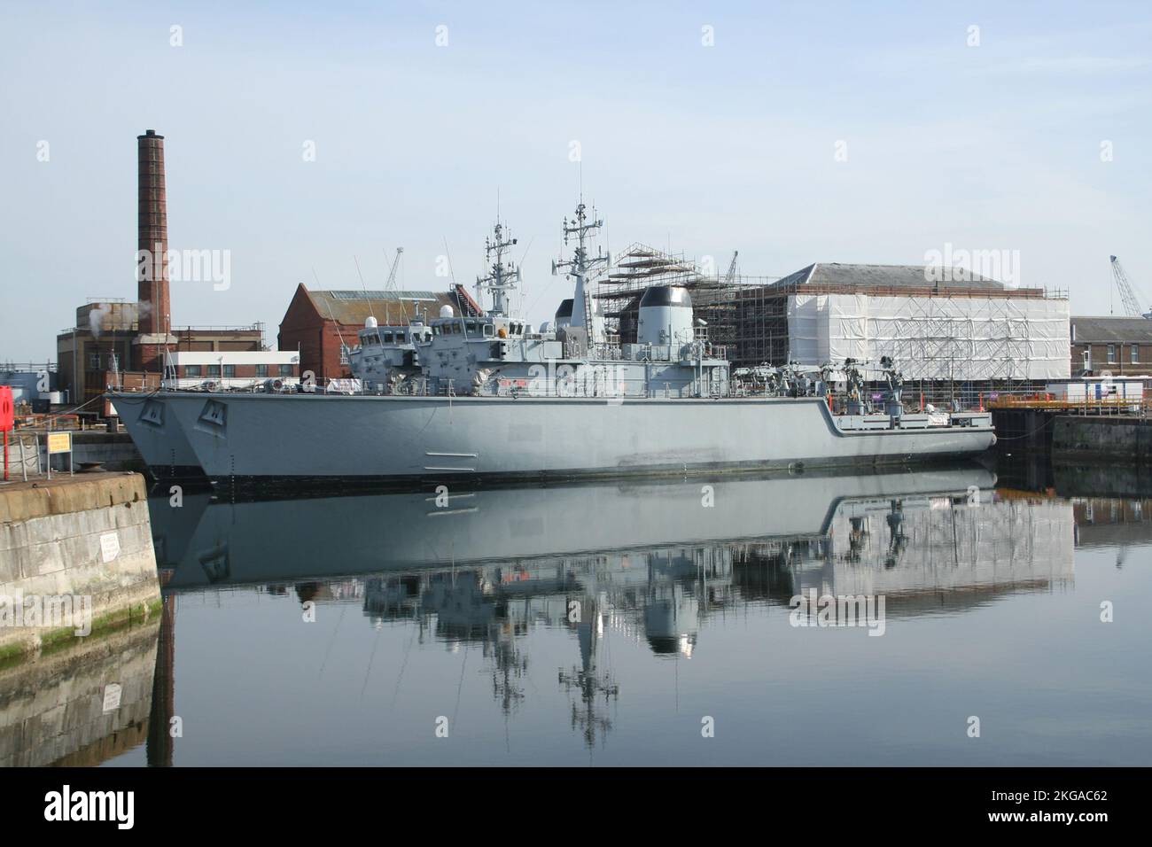 TWO HUNT CLASS MINESWEEPERS LAID UP IN PORTSMOUTH NAVAL BASE. PIC MIKE ...