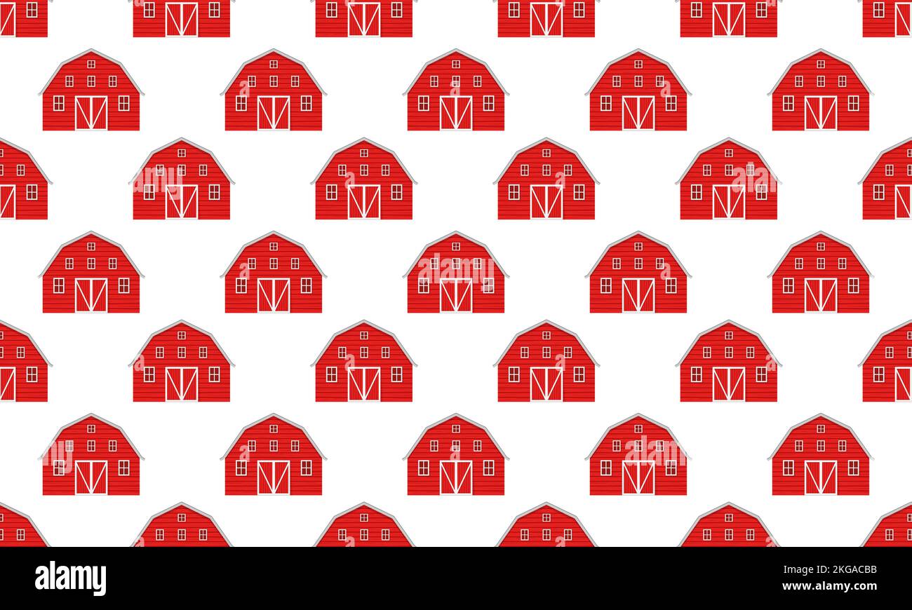 Red wooden barn seamless pattern. Farm warehouse background ...