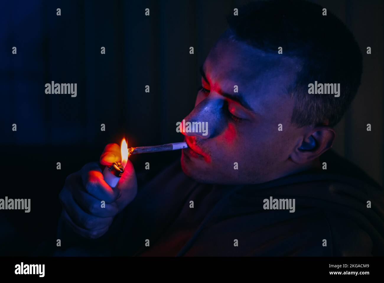 Blowing smoke in face hi-res stock photography and images - Alamy