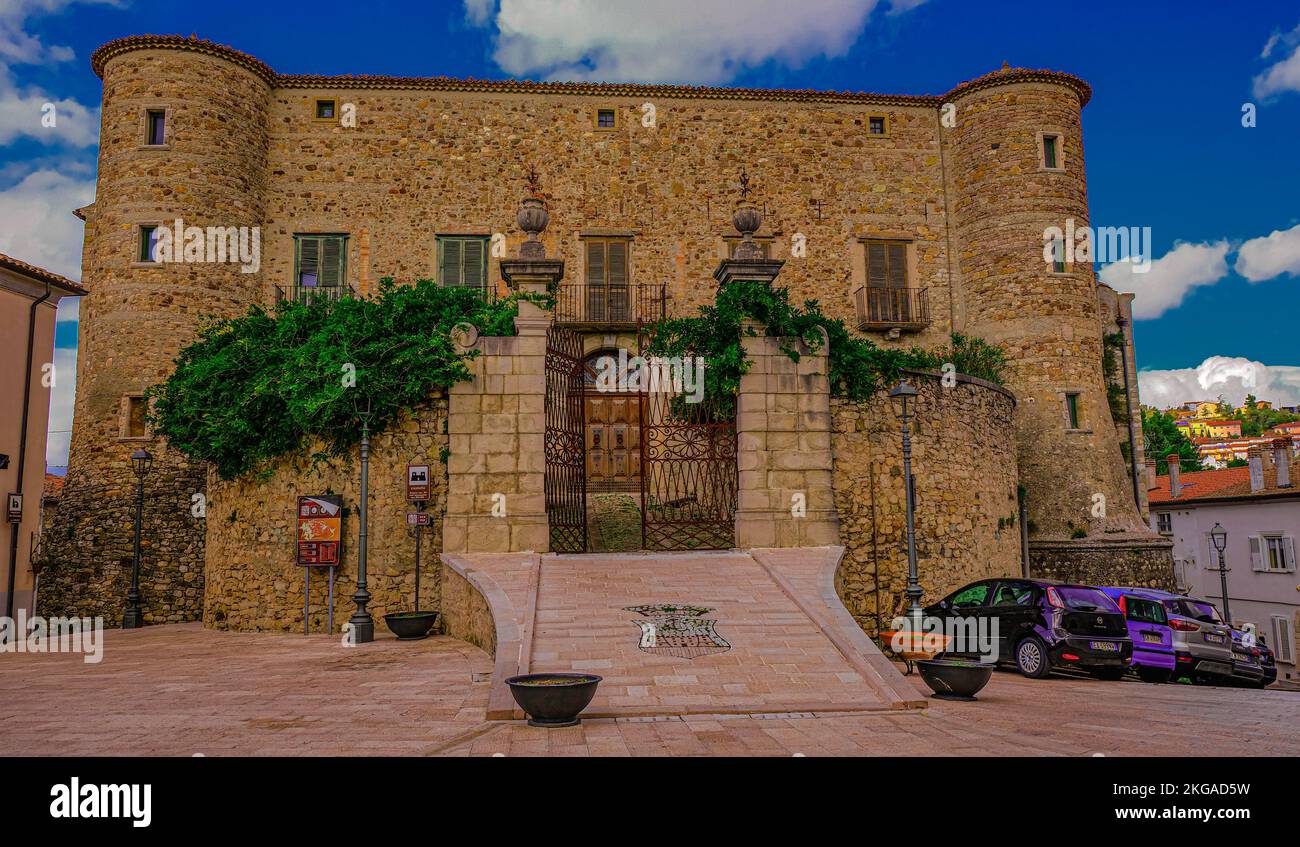 A beautiful bright image of medival Zungoli Castle with its parade gate ...