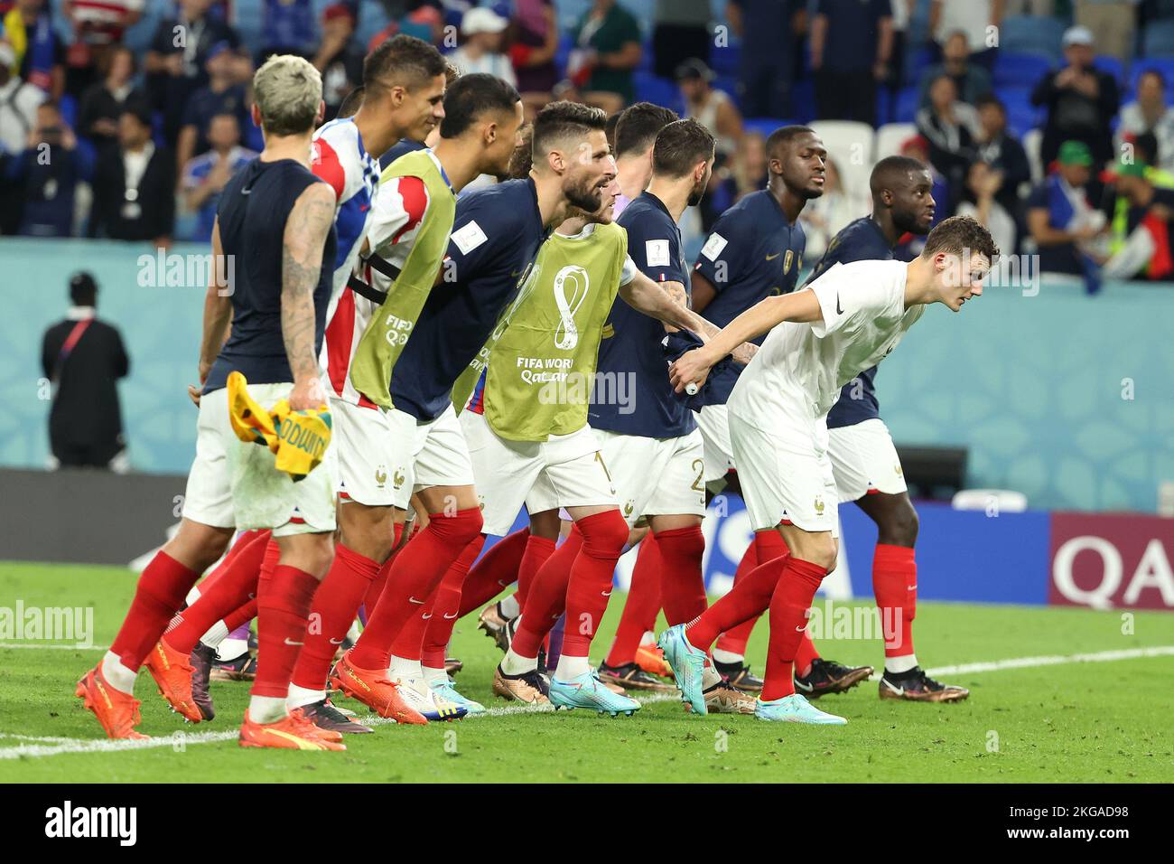 Al Wakrah, Qatar - 22/11/2022, France Team salutes the fans at the end ...
