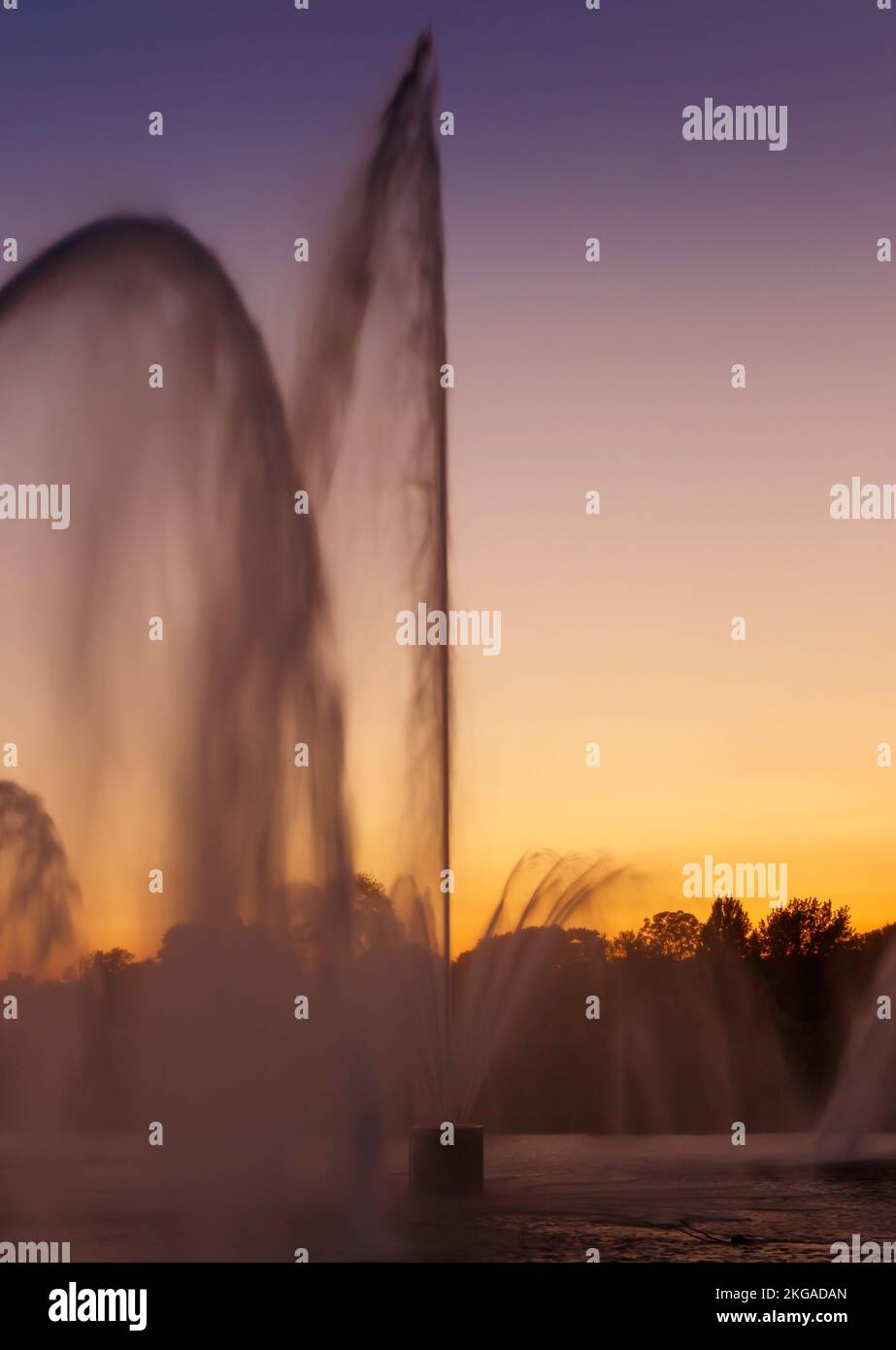 Water fountains in the river at the confluence of the Mad River and ...