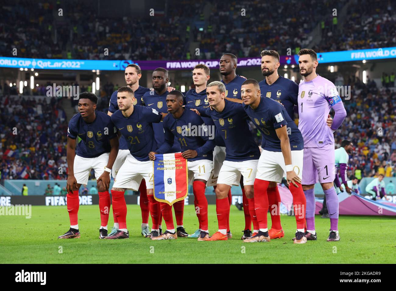 Al Wakrah, Qatar. 22nd Nov, 2022. France team group line-up (FRA ...