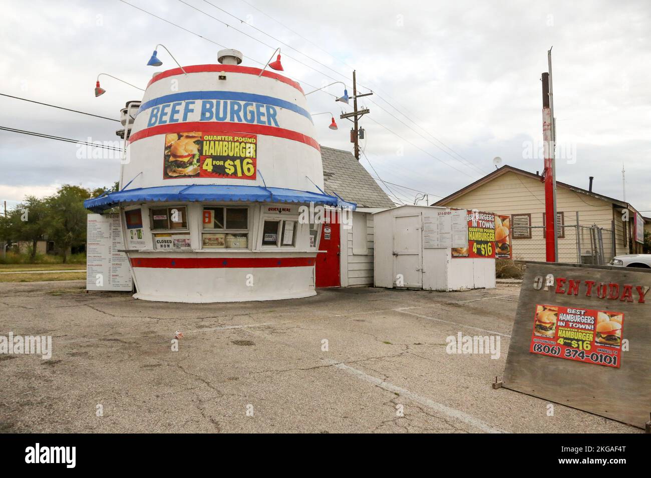 Beef Burger Barrel in Amarillo, Texas Stock Photo - Alamy
