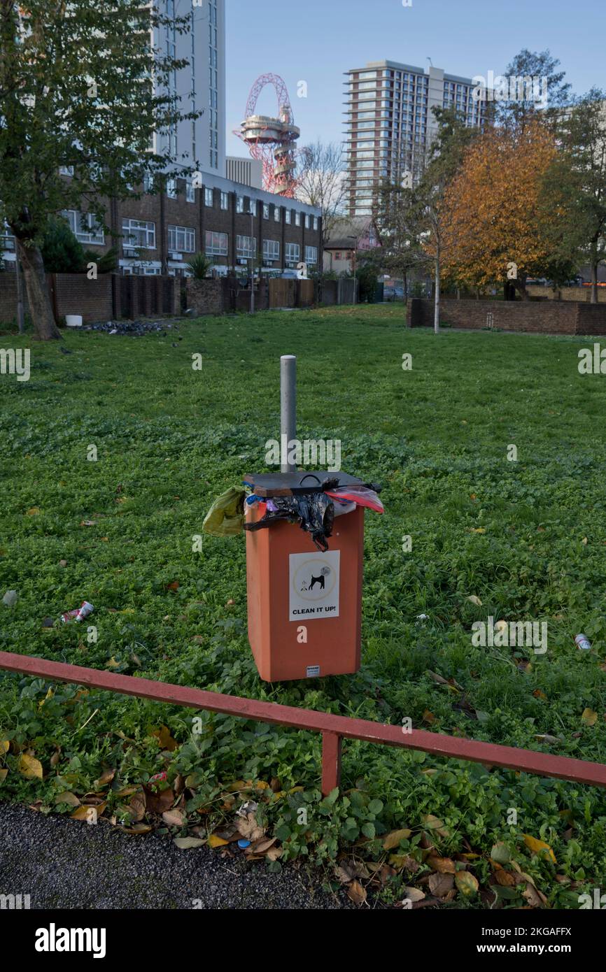 Run down abandoned social housing tower block awaiting re-development ...