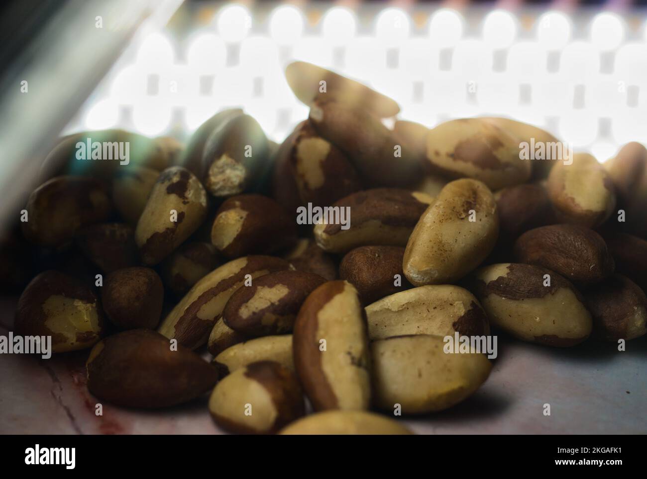 Brazil Nuts heart healthy snake close up shot Stock Photo - Alamy