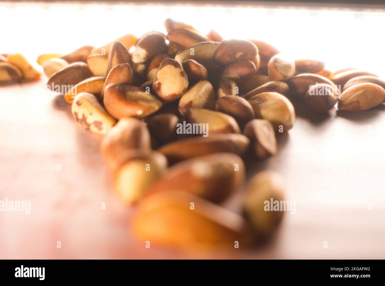 Brazil Nuts heart healthy snake close up shot Stock Photo - Alamy