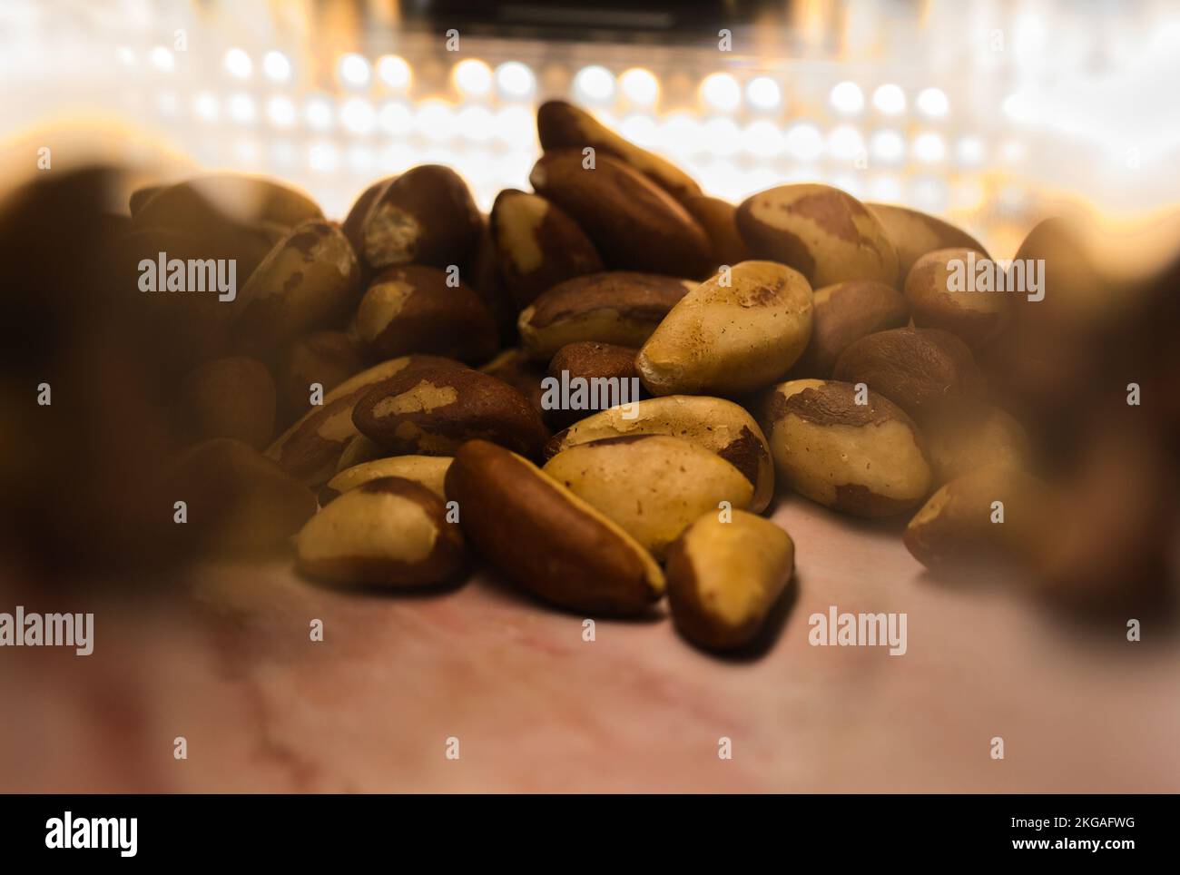 Brazil Nuts heart healthy snake close up shot Stock Photo - Alamy