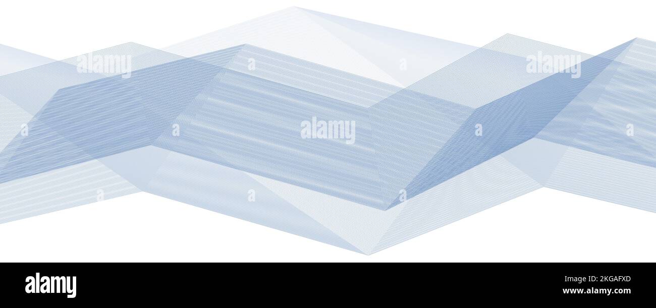Abstract bluish broken complex polyline by thin lines. Subtle vector ...
