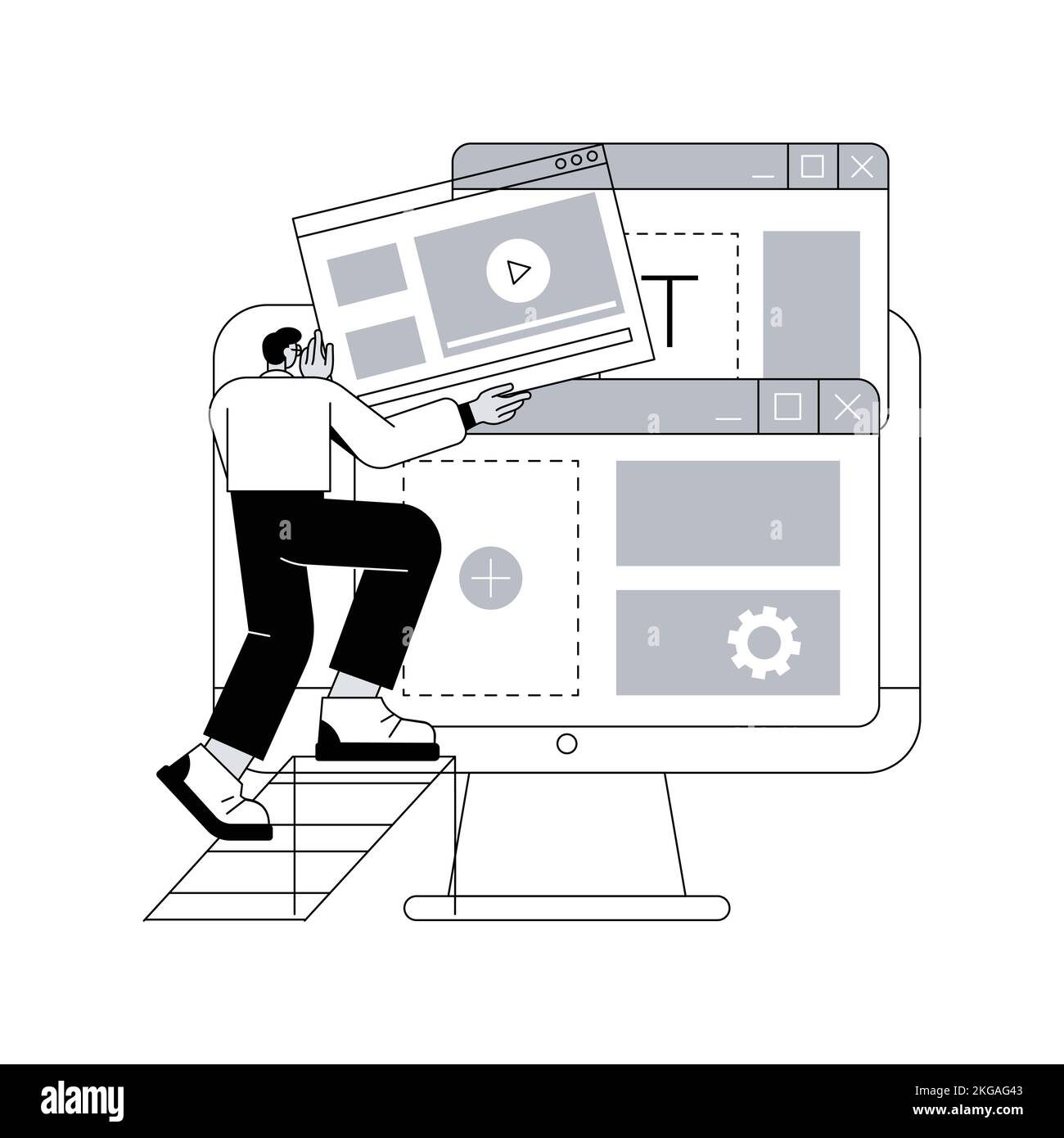 Wireframe abstract concept vector illustration. Web page layout, interface element, website ...
